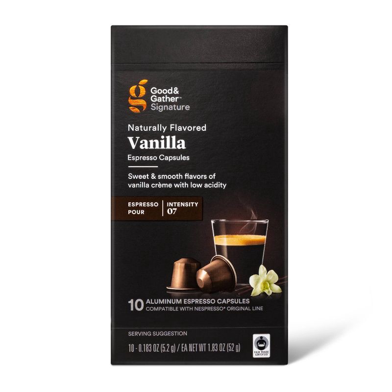 Signature Naturally Flavored Vanilla Espresso Pods Espresso Roast ...