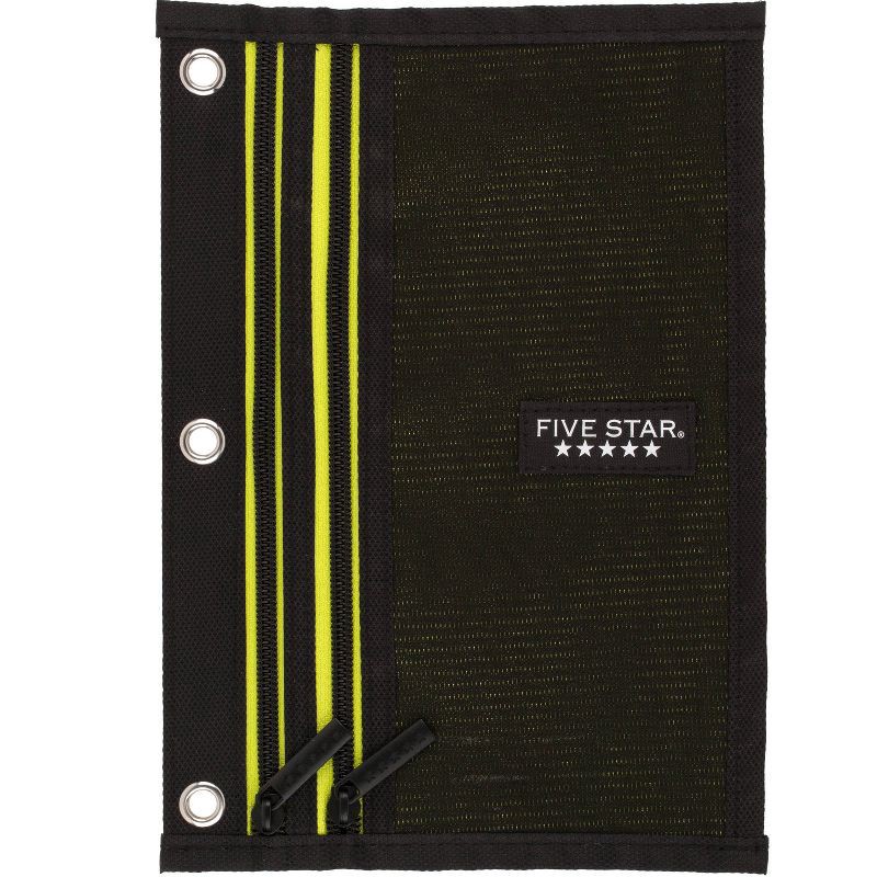 Five Star Dual Zipper Pencil Pouch - Black 1 ct | Shipt