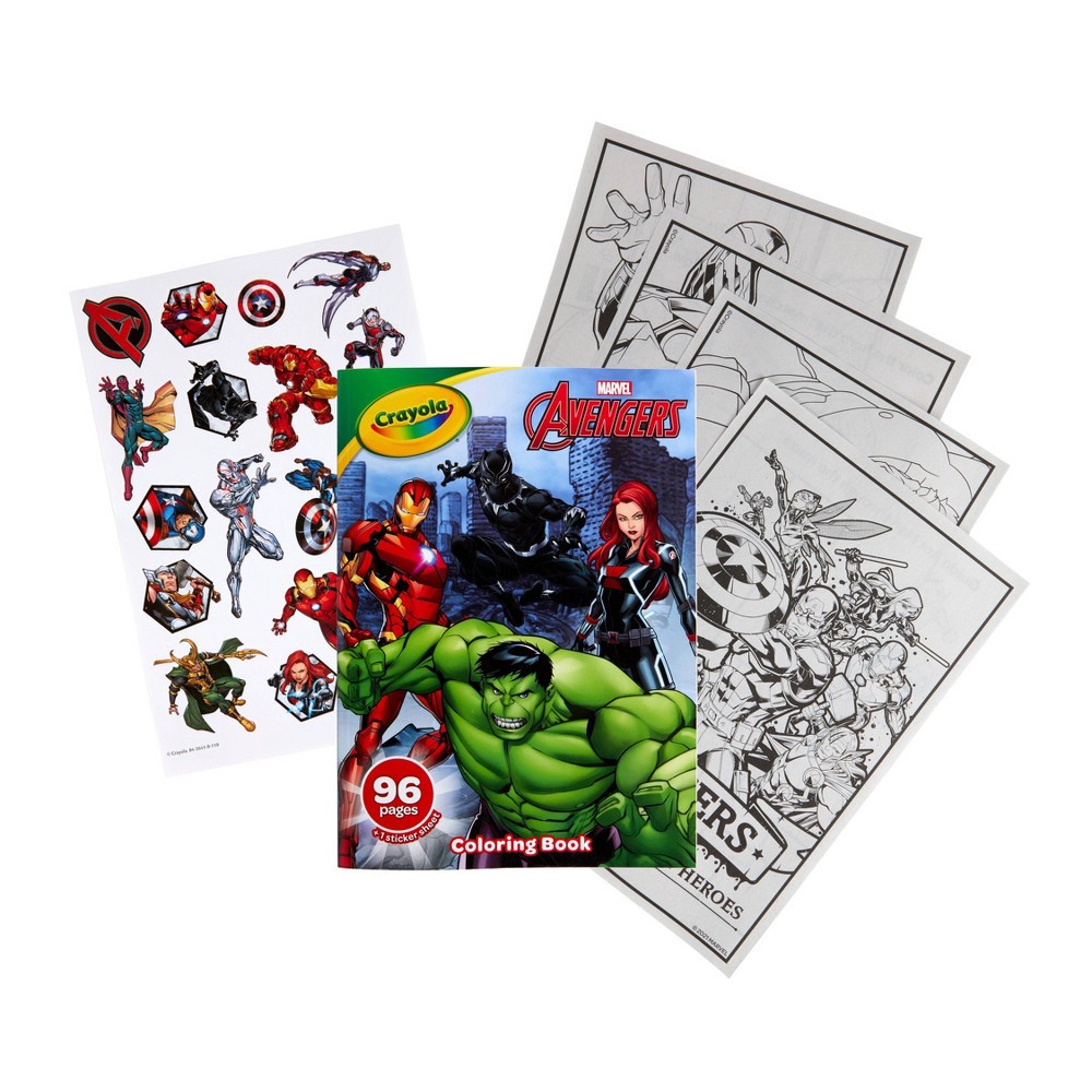Crayola 96pg Marvel Avengers Coloring Book with Sticker Sheet 1 ct | Shipt