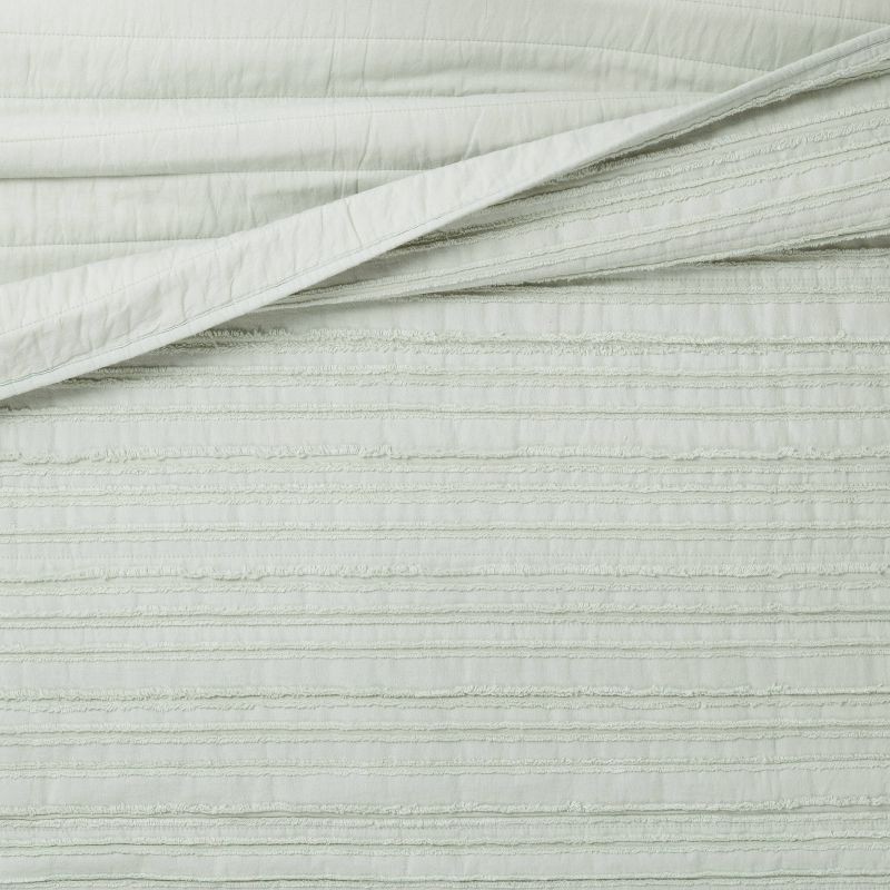Full/Queen Clipped Texture Quilt Light Sage Green - Threshold 1 ct | Shipt