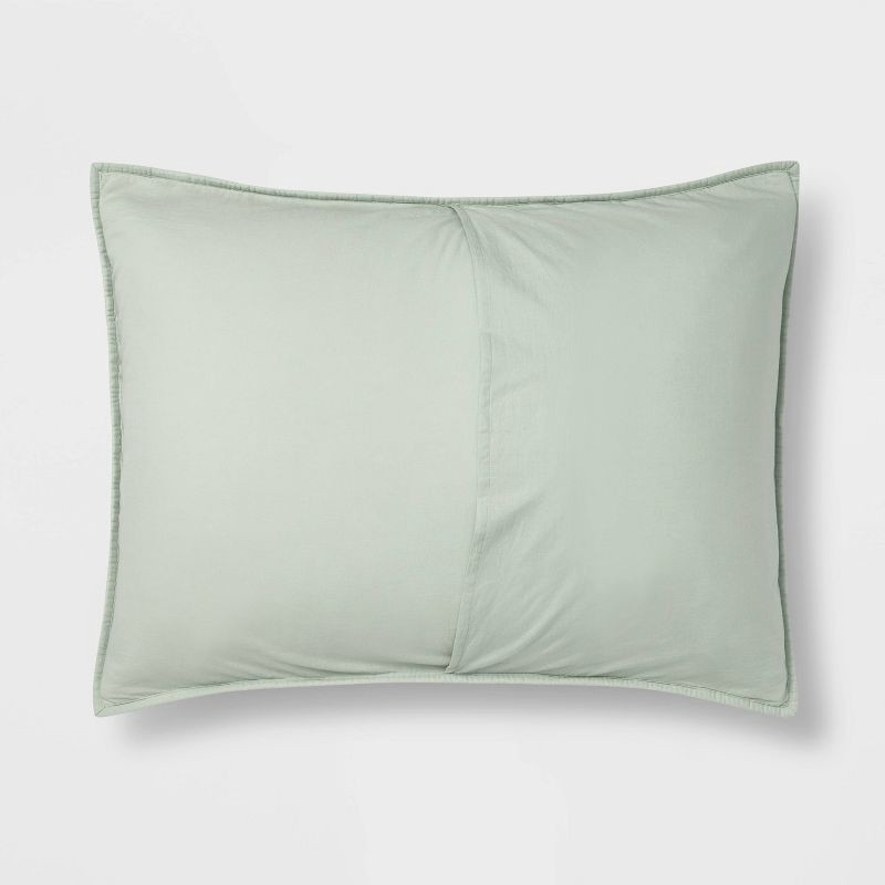 Standard Clipped Texture Quilt Sham Light Sage Green - Threshold 1 ct ...
