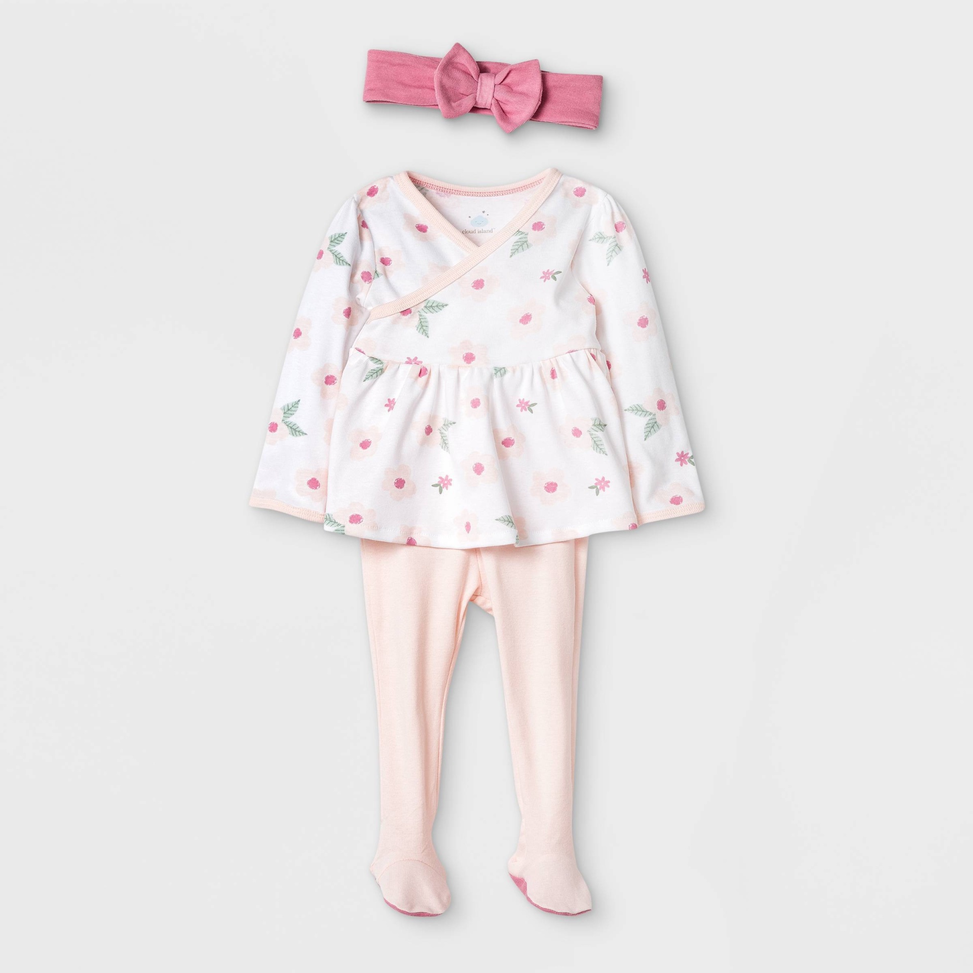 Baby Girls' 3pc Basic Floral Peplum Top and Bottom Set - Cloud Island ...