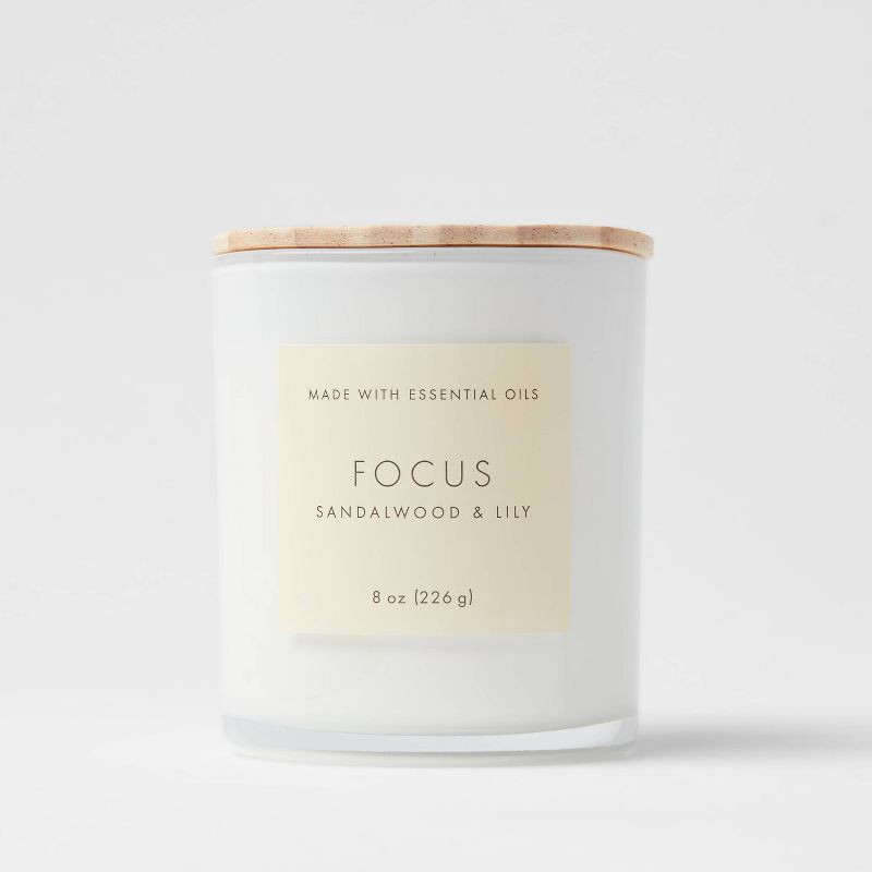 8oz Wood Lidded Glass Wellness Focus Candle - Threshold™: Palm ...