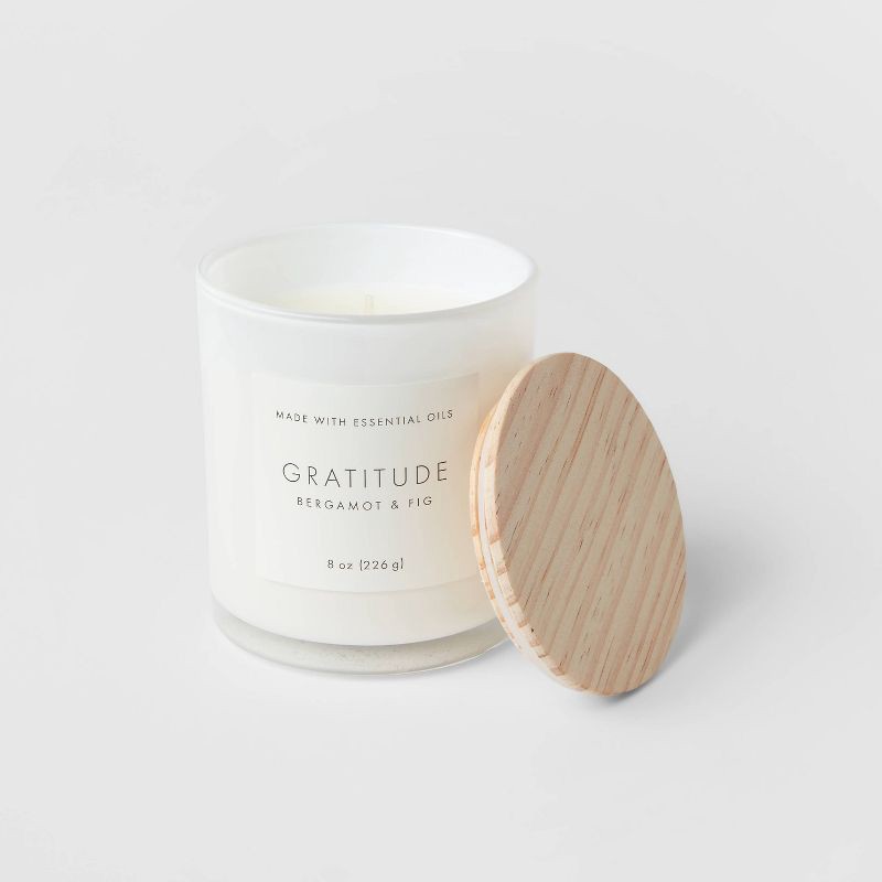 8oz Wood Lidded Glass Wellness Grateful Candle - Threshold™: Palm ...