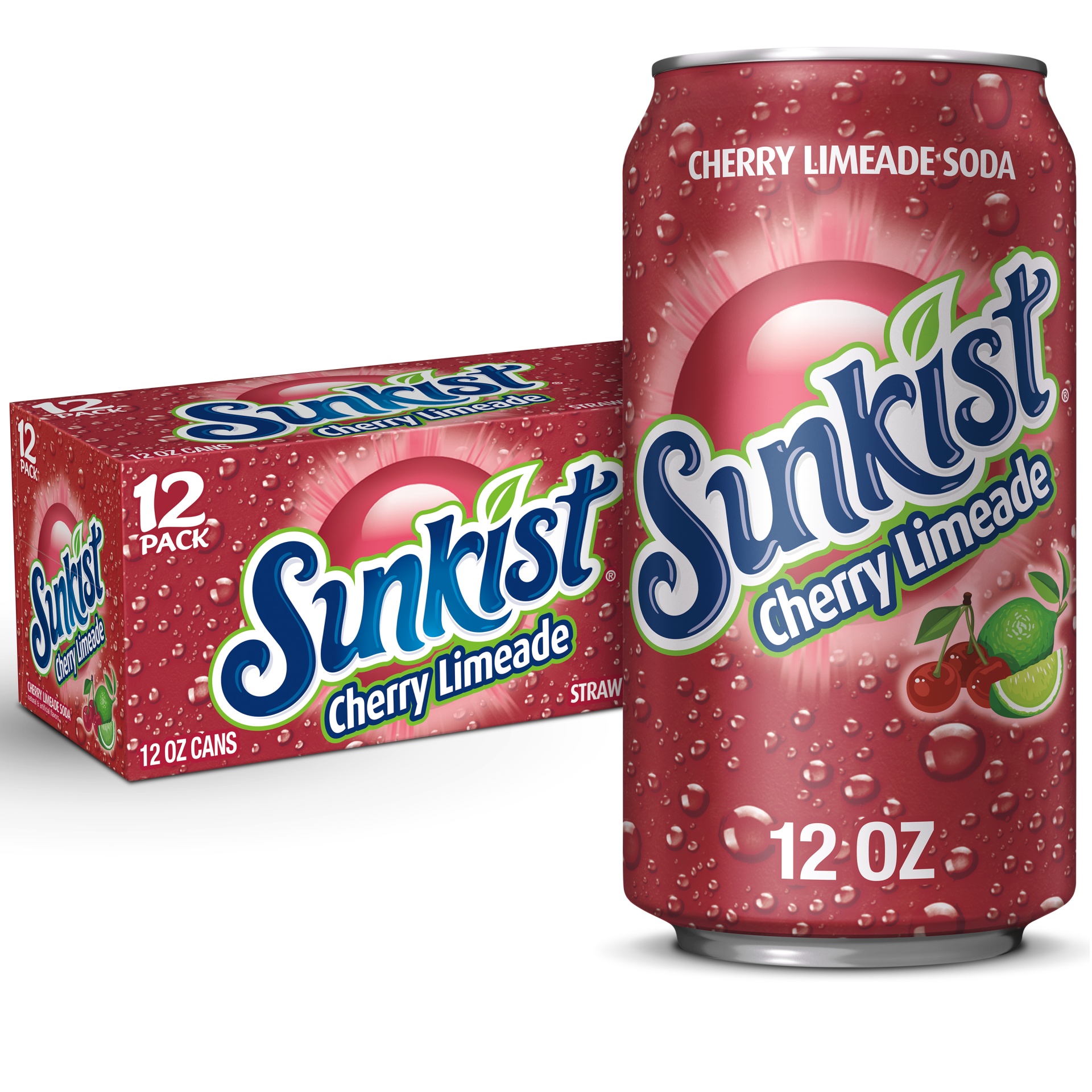 Sunkist Cherry Limeade Soda, 12 Fl Oz Cans, 12 Pack 12 ct | Shipt