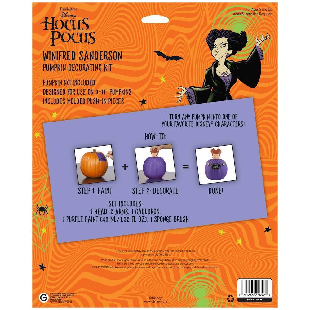 Disney Hocus Pocus Halloween Pumpkin Push-In Kit 1 ct | Shipt
