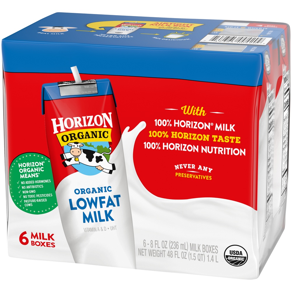 Horizon Organic Low-Fat Milk 6 ct; 8 oz | Shipt
