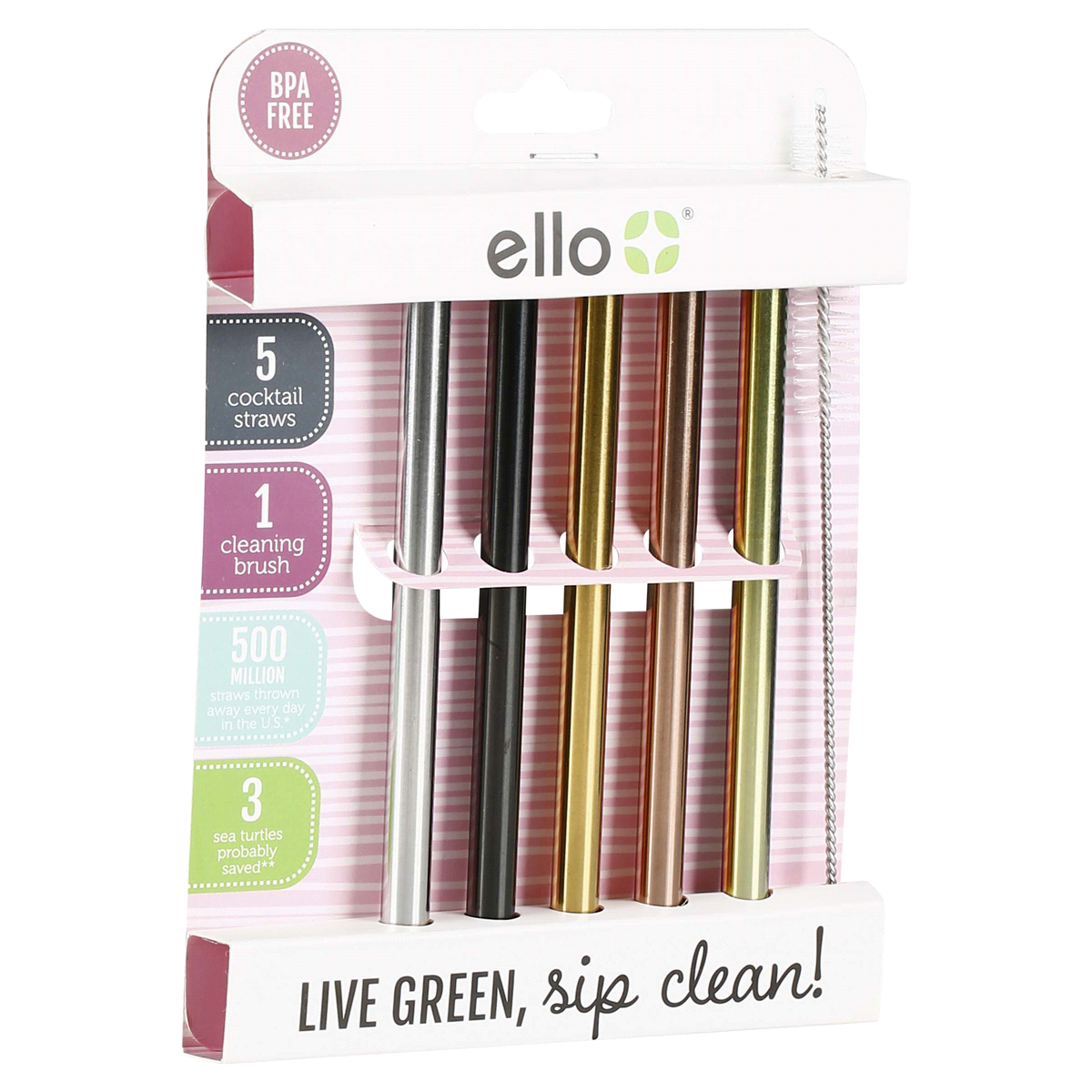 Ello Cocktail Straws, Metallic 5 ct | Shipt