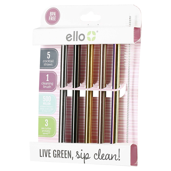 Ello Cocktail Straws, Metallic 5 ct | Shipt