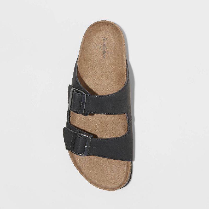 Men's Ashwin Two Band Footbed Sandals - Goodfellow & Co Black 7 1 ct ...