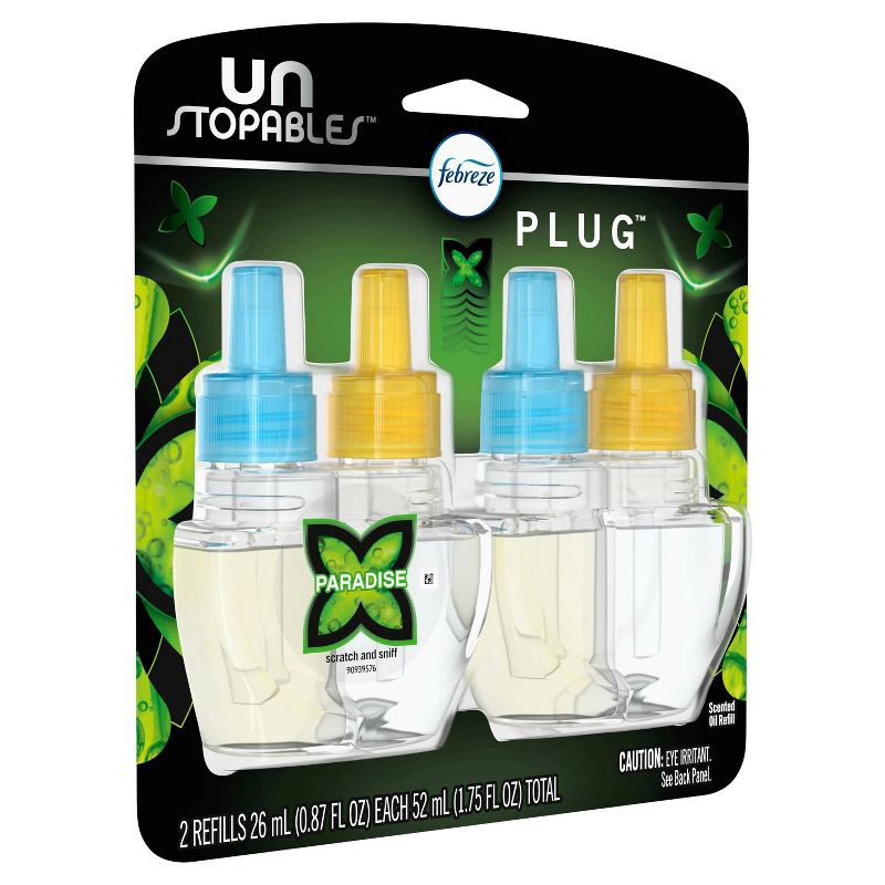 Febreze Unstopables Odor-Fighting Plug Air Freshener - Paradise - 0.87 ...