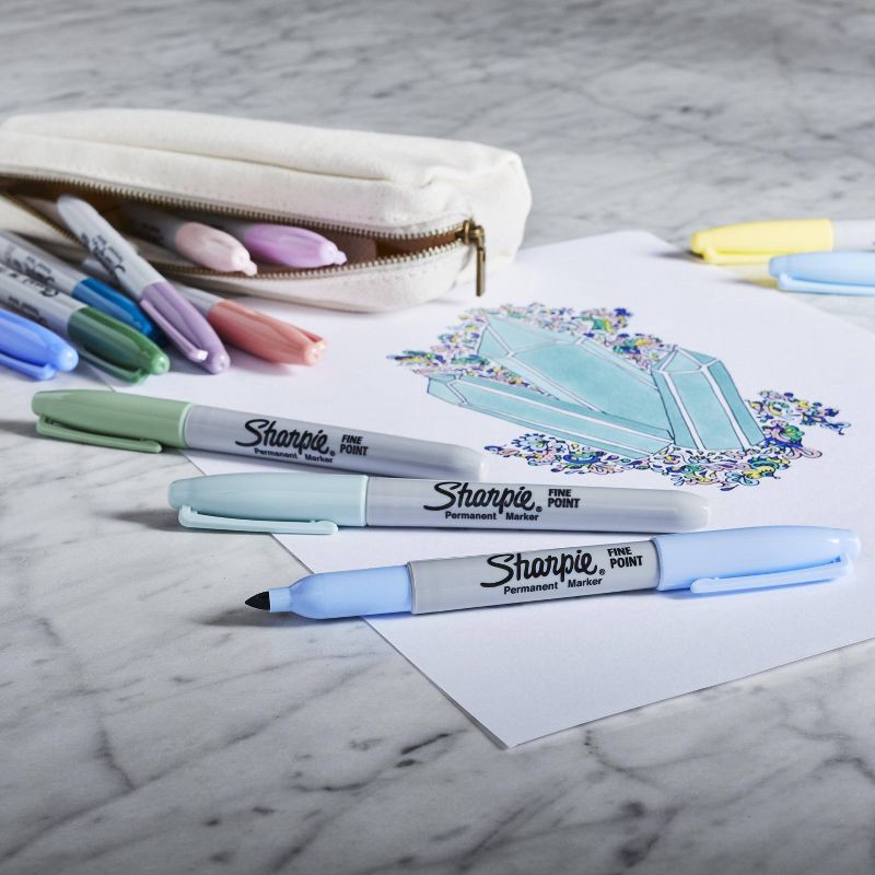 Sharpie 12pk Permanent Markers Mystic Gems Fine Tip Multicolored 12 ct ...