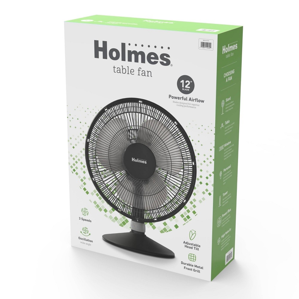 Holmes 12" Oscillating Metal Grill Rotary Dial Table Fan 1 ct | shipt