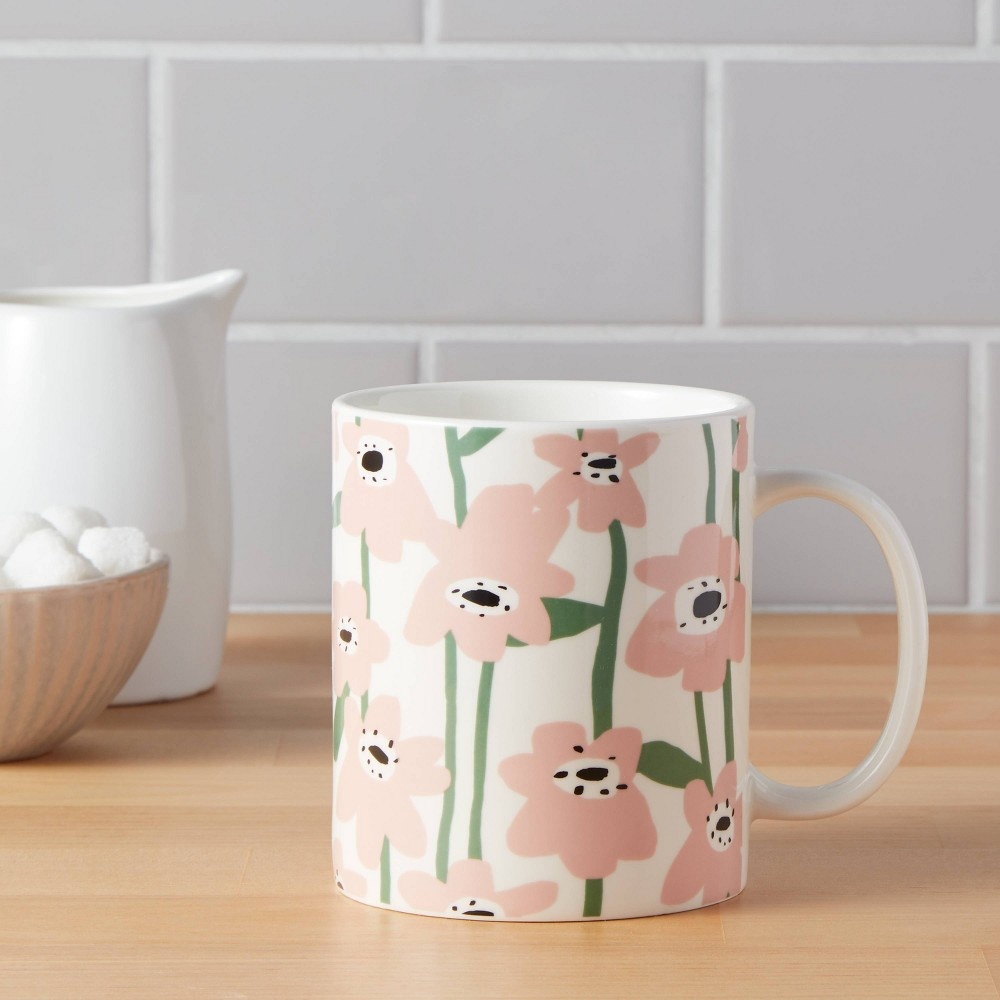 15oz Stoneware Floral Print Mug - Room Essentials 15 oz | Shipt