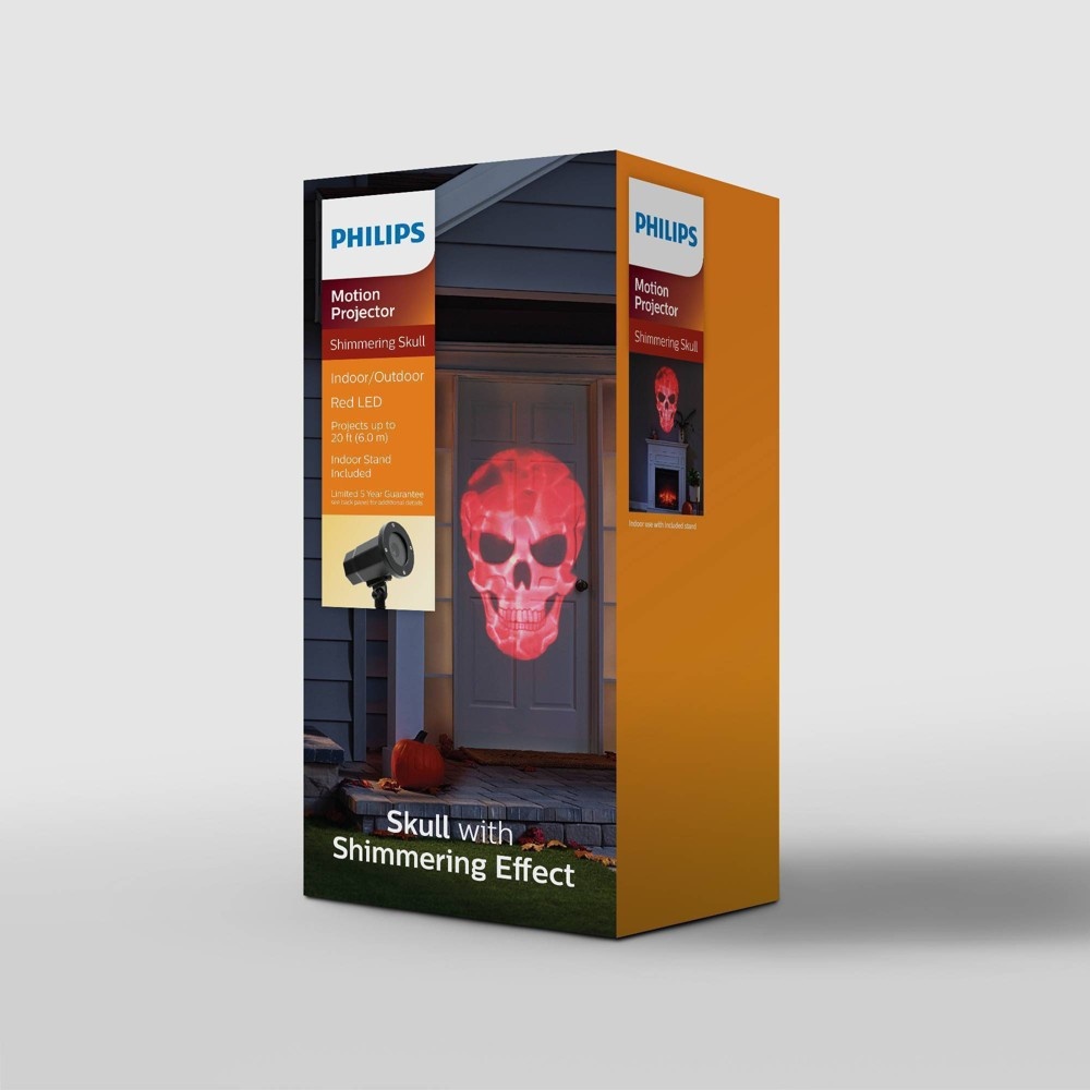Philips LED Red Shimmering Skull Halloween Motion Projector Halloween ...
