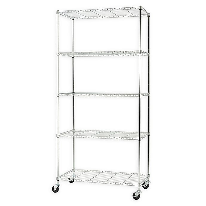 Trinity EcoStorage 5-Tier Wire Shelving Rack with Wheels - Chrome 1 ct ...