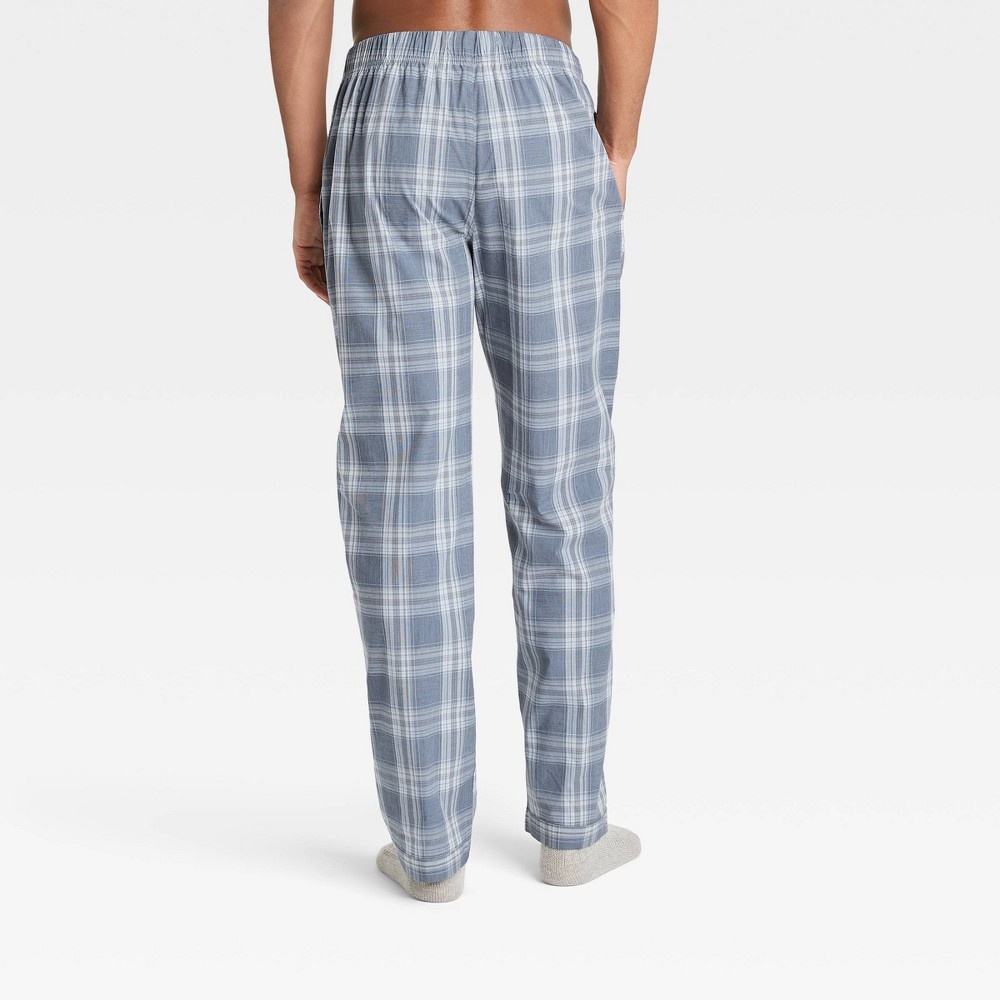 Men's Plaid Poplin Pajama Pants - Goodfellow & Co Dusty Blue M 1 ct | Shipt
