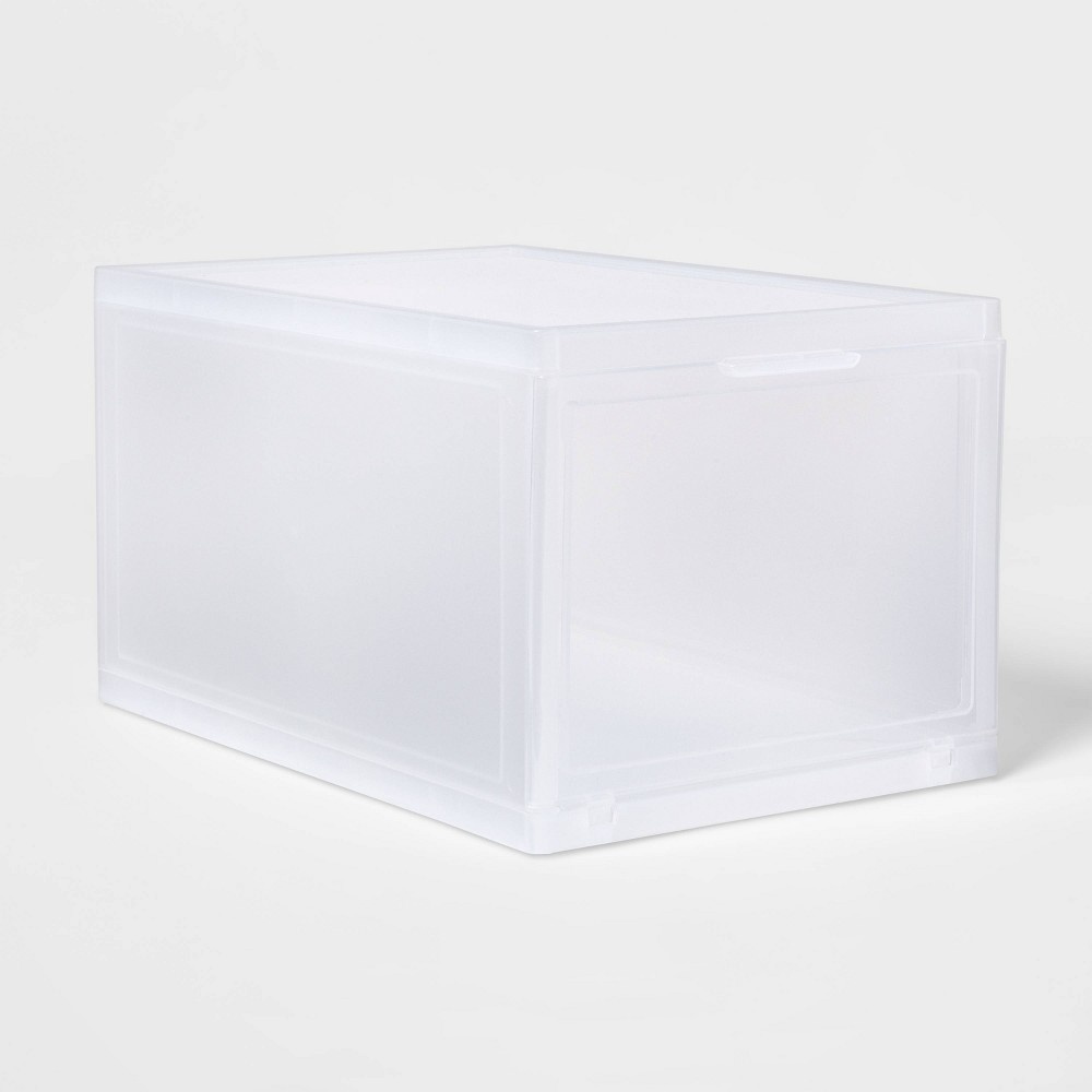 Stackable Small Storage Bin Front Opening Clear Plastic - Made By ...