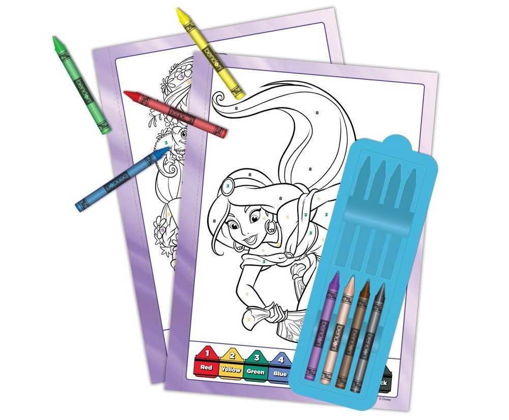Bendon Disney Princess Color by Number with Crayons 1 ct | Shipt