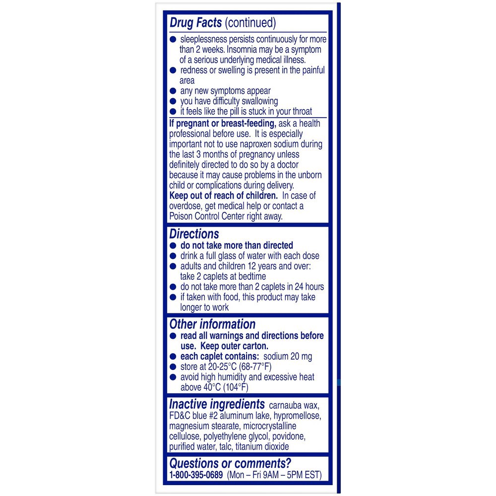 Aleve PM Pain Reliever Nighttime Sleep-Aid 220mg Caplets 50 ct | Shipt