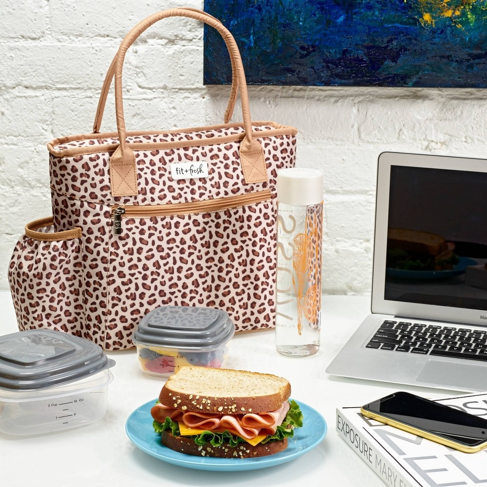 Fit & Fresh Atwater Lunch Kit - Leopard Tan 1 ct | shipt