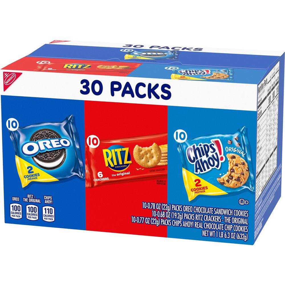 Nabisco OREO, Ritz & Chips Ahoy Snacking Essentials Variety Pack - 30ct ...