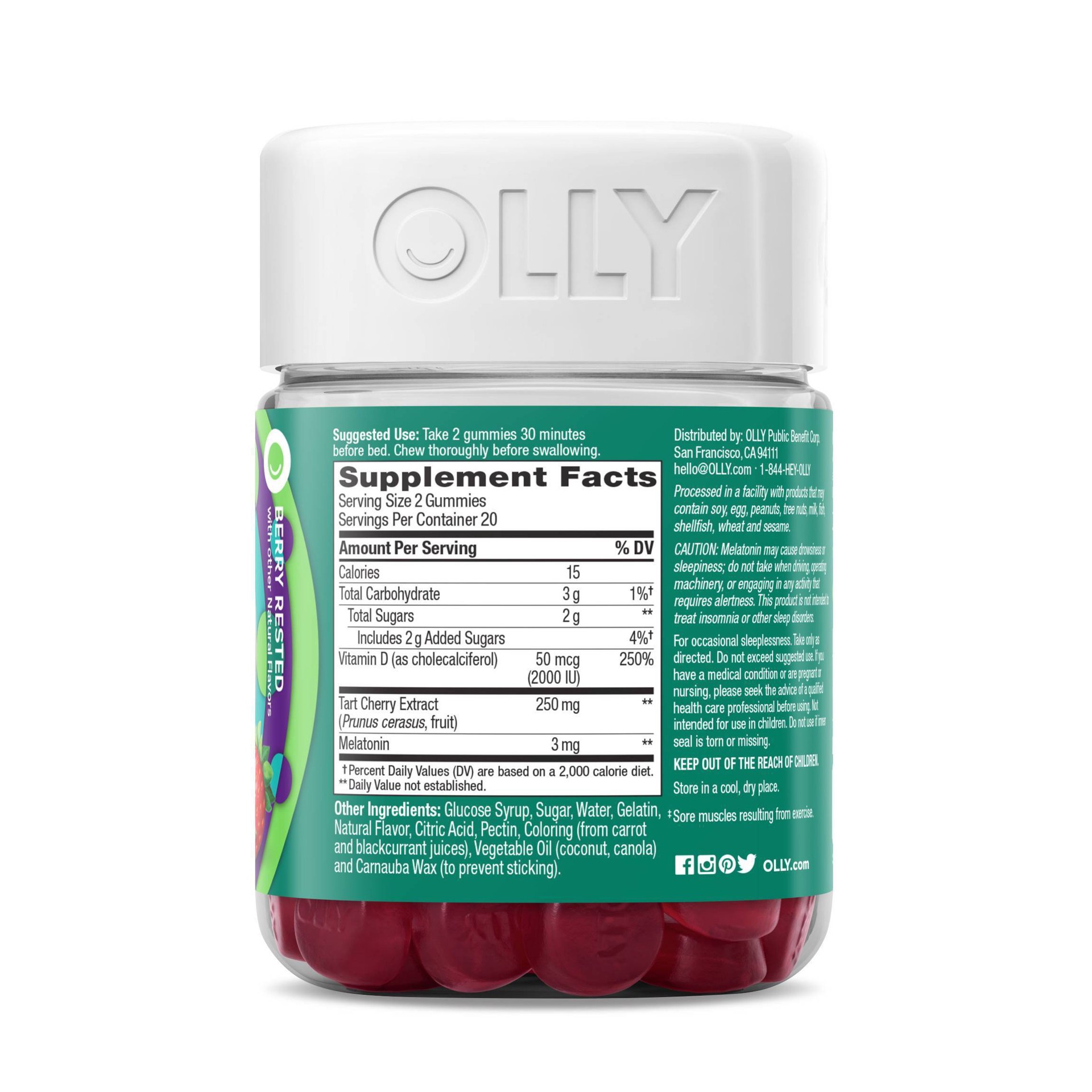 Olly Muscle Recovery Sleep Gummies with Melatonin, Tart Cherry ...
