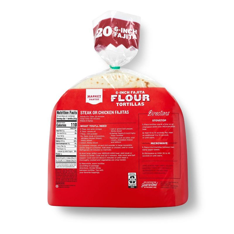 6" Flour Tortillas - 20ct - Market Pantry™ 20 ct | Shipt