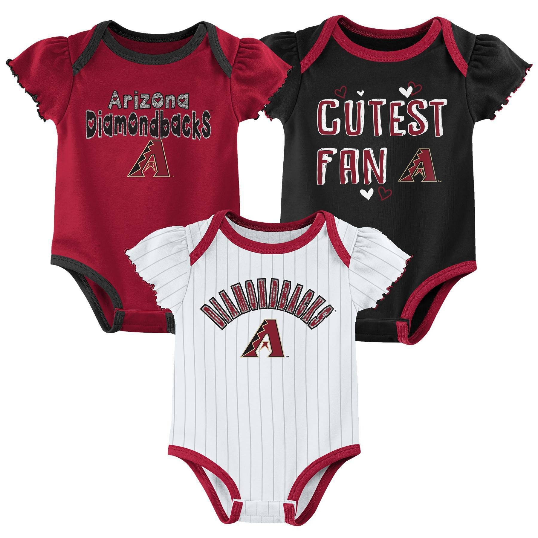 MLB Arizona Diamondbacks Baby Girls' 3pk Bodysuit Set 3M 1 ct | Shipt