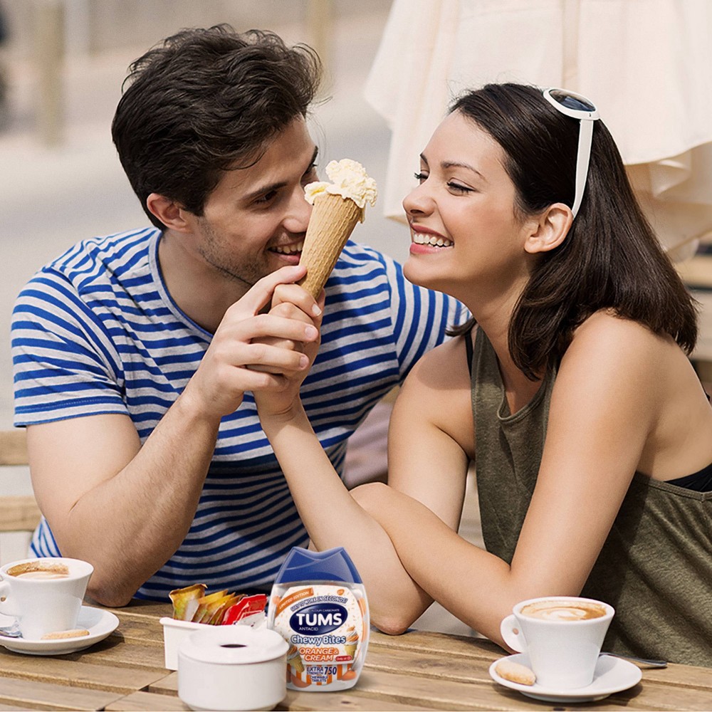 Tums Chewy Bites Orange and Cream Extra Strength Chewable Antacid for ...