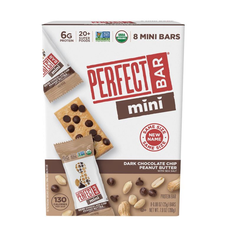 Perfect Bar Dark Chocolate Chip Peanut Butter Snack Size Protein Bars ...