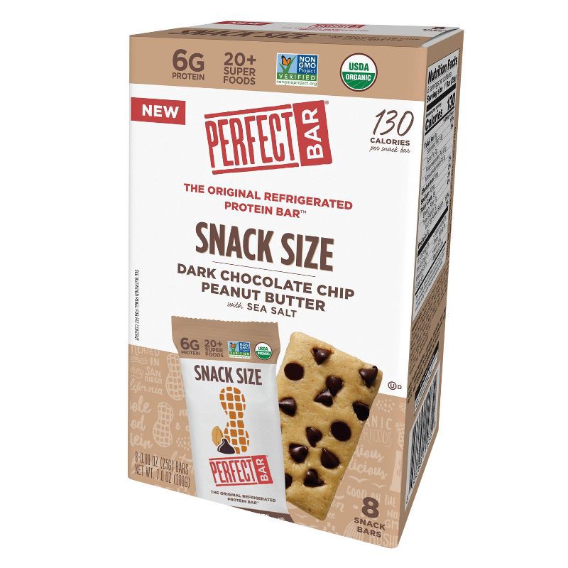 Perfect Bar Dark Chocolate Chip Peanut Butter Snack Size Protein Bars ...