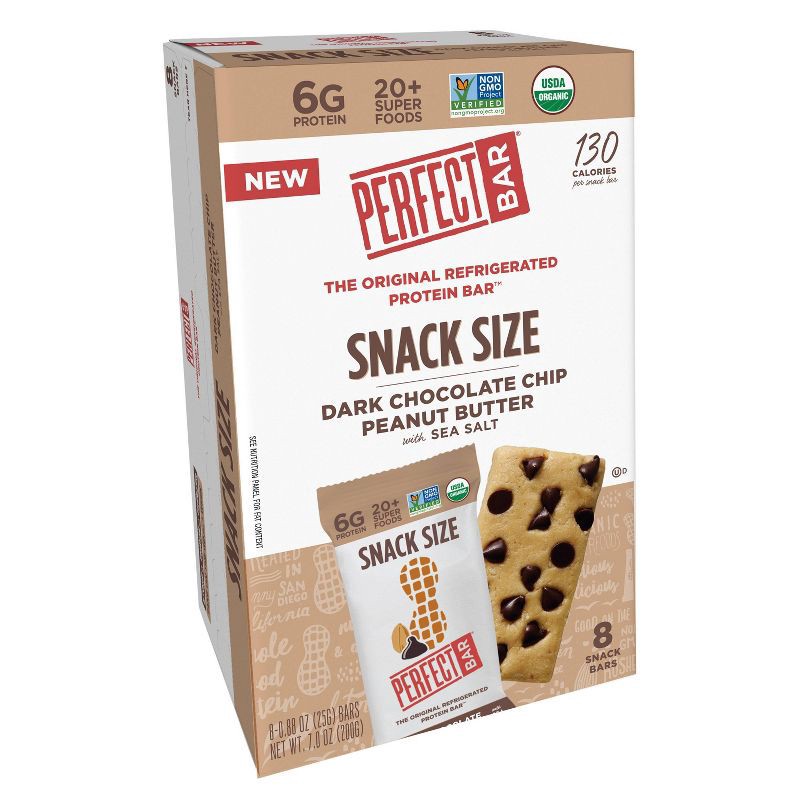 Perfect Bar Dark Chocolate Chip Peanut Butter Snack Size Protein Bars ...