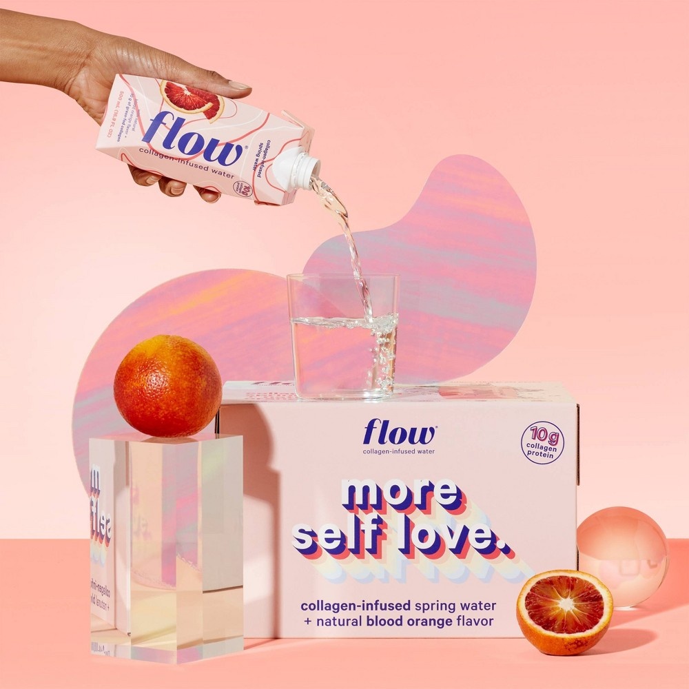 Flow Blood Orange Collagen Water Carton 16.9 fl oz | shipt