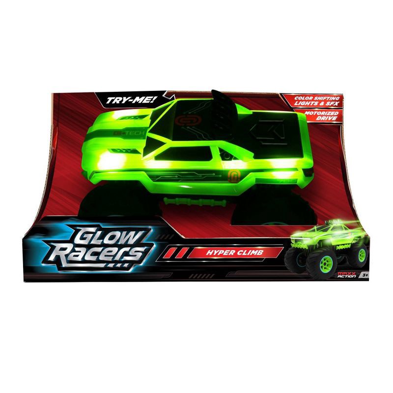 Maxx Action Glow Racers Hyper Climb Motorized Monster Truck Toy Vehicle ...