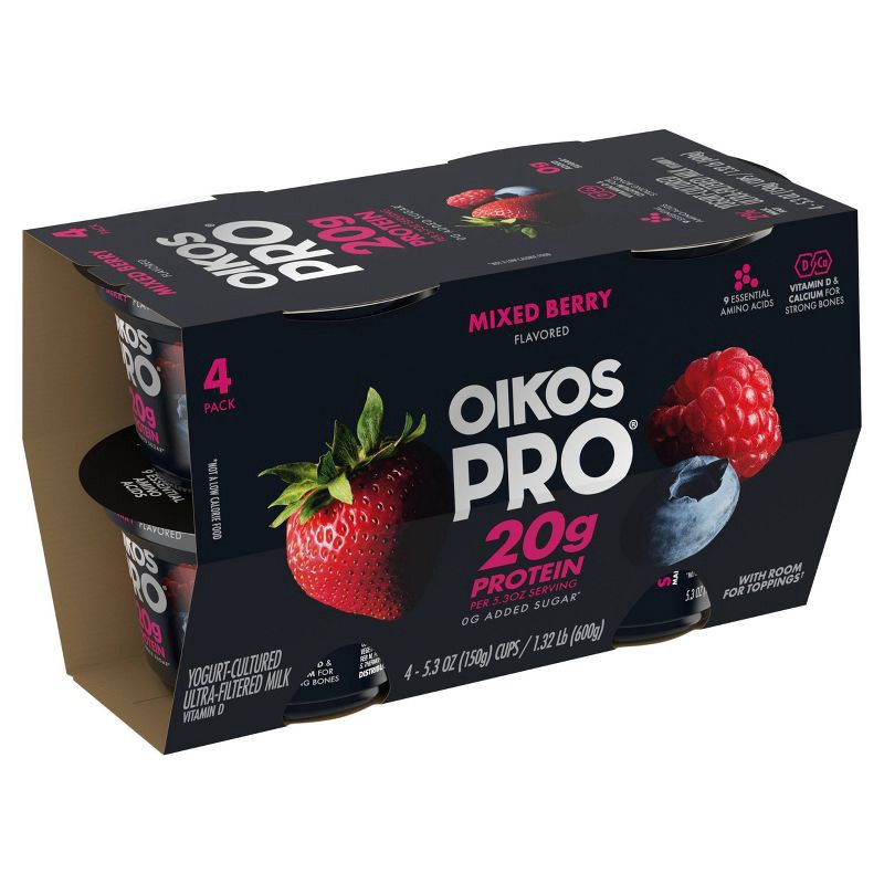 Oikos Pro Mixed Berry Greek Yogurt - 4ct/5.3oz 4 ct; 5.3 oz | Shipt