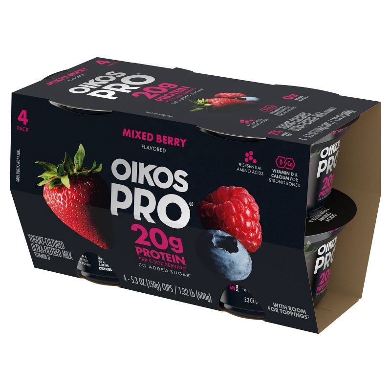 Oikos Pro Mixed Berry Greek Yogurt - 4ct/5.3oz 4 ct; 5.3 oz | Shipt
