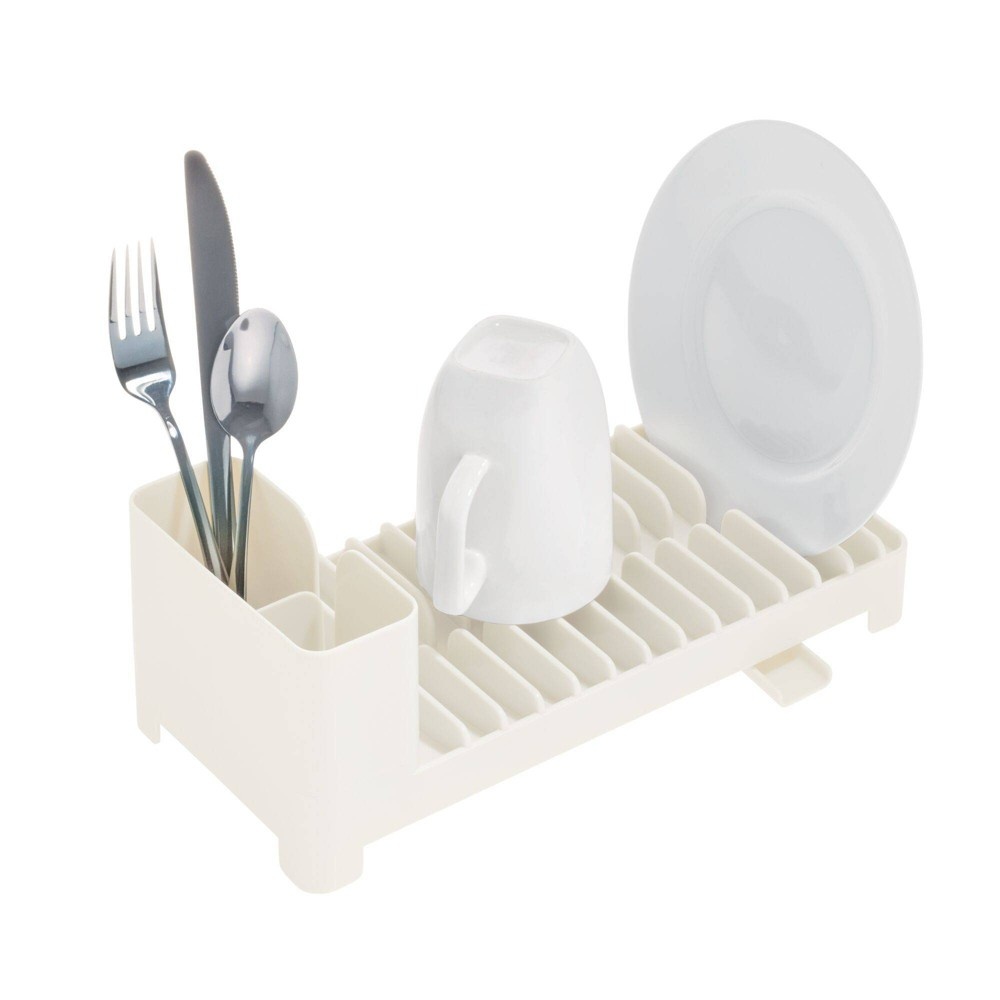 iDESIGN Clarity Compact Dish Drainer with Swivel Spout - Coconut 1 ct ...