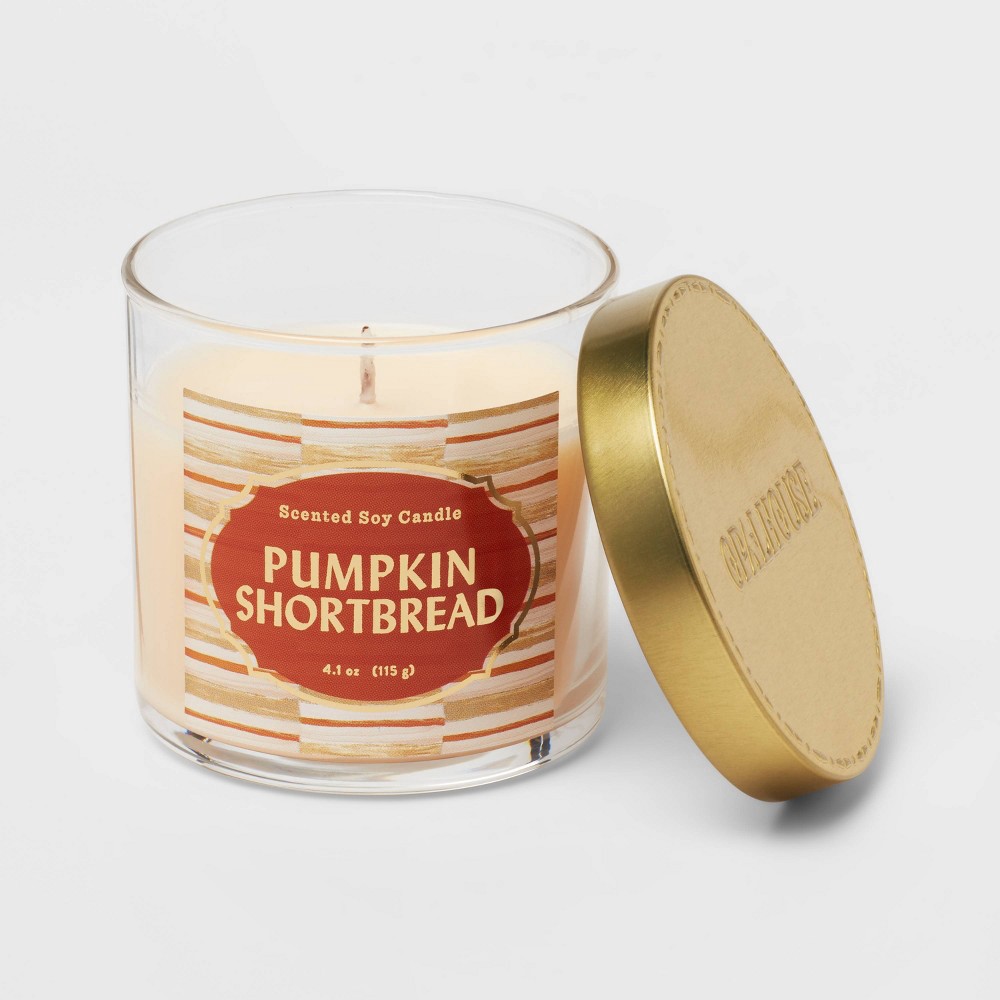 4.1oz Lidded Glass Jar Pumpkin Shortbread Candle - Opalhouse 4.1 oz | Shipt