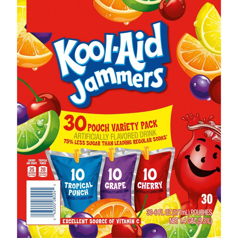 Kool-Aid Jammers Tropical Punch, Grape & Cherry Artificially Flavored ...