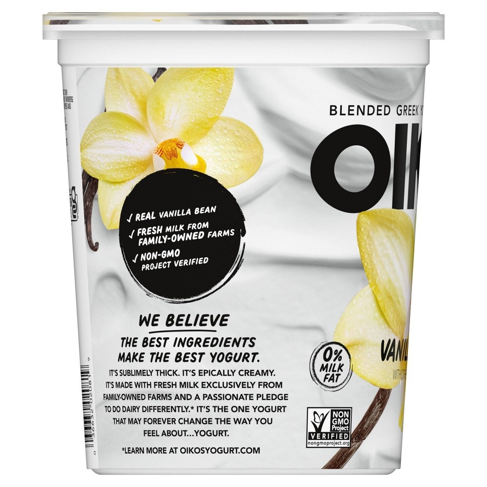 DANNON Oikos Blended Vanilla Bean Greek Nonfat Yogurt - 32oz Tub 32 oz ...