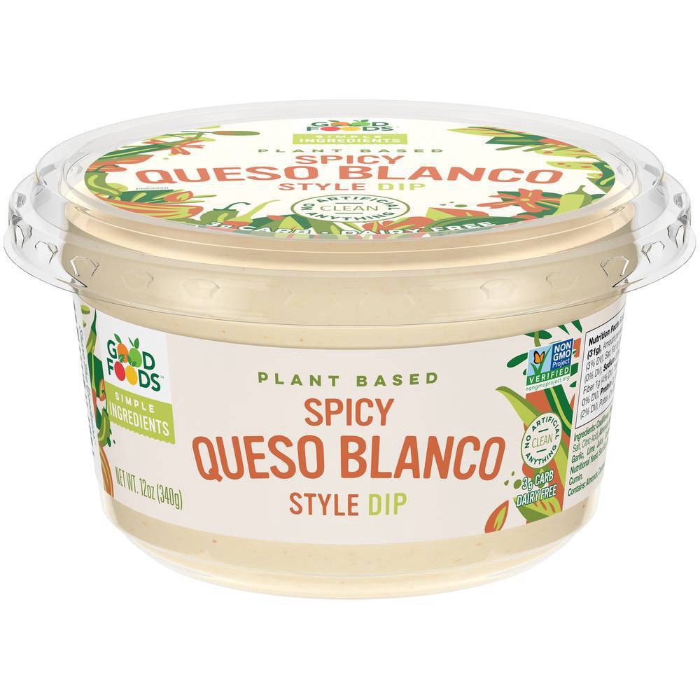 Good Foods Plant Based Spicy Queso Blanco Style Dip - 12oz 12 oz | Shipt