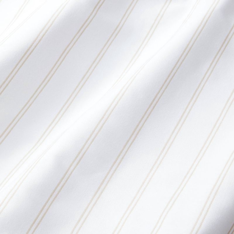 Full 300 Thread Count Ultra Soft Striped Flat Sheet Khaki Stripe ...