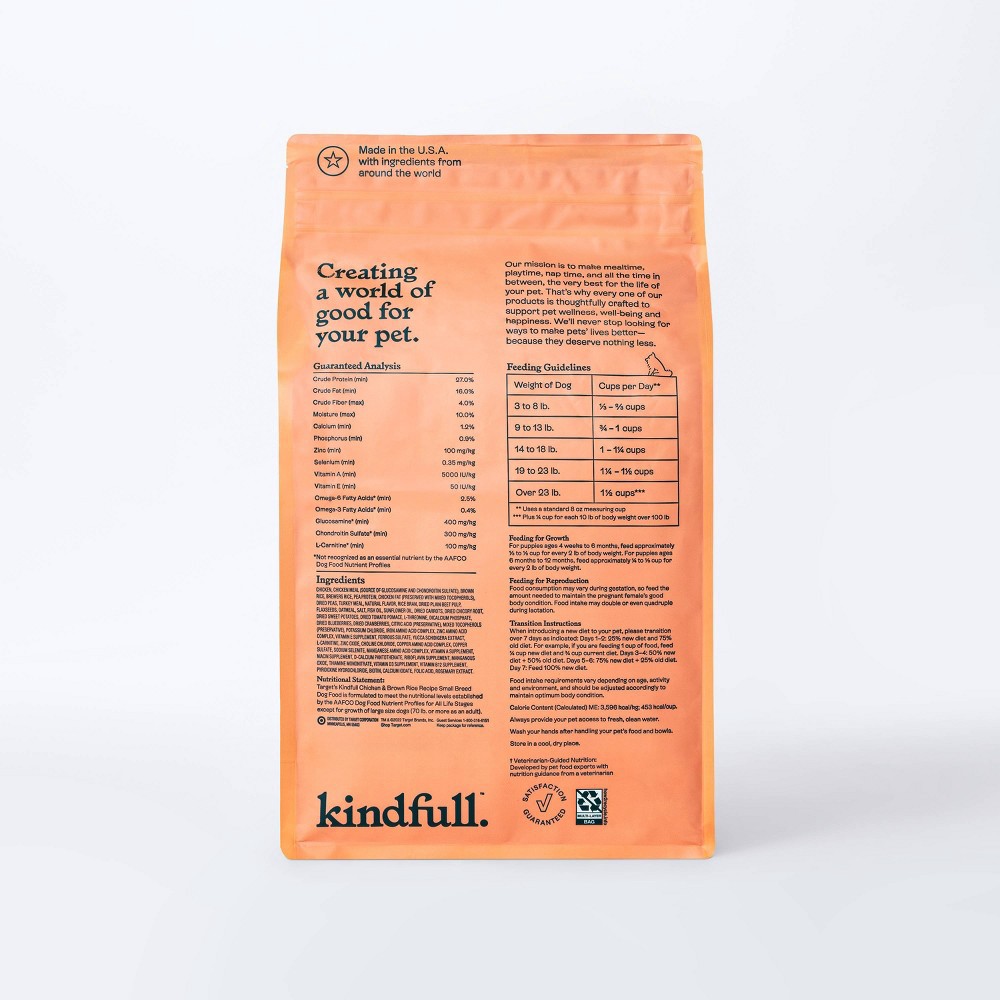 Chicken & Brown Rice Recipe Small Breed Dry Dog Food - 5lbs - Kindfull ...