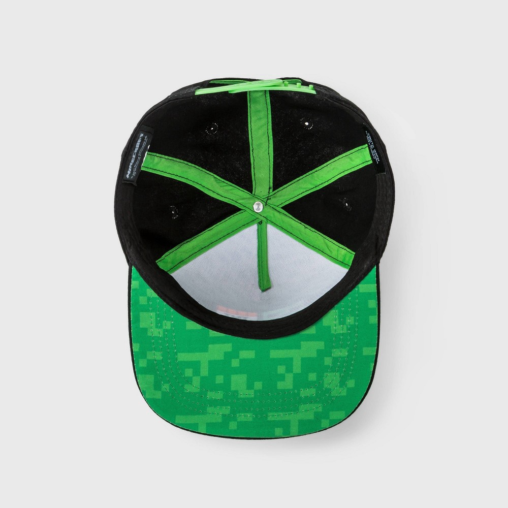 Kids' Minecraft Flat Brim Baseball Hat - Black 1 ct | Shipt