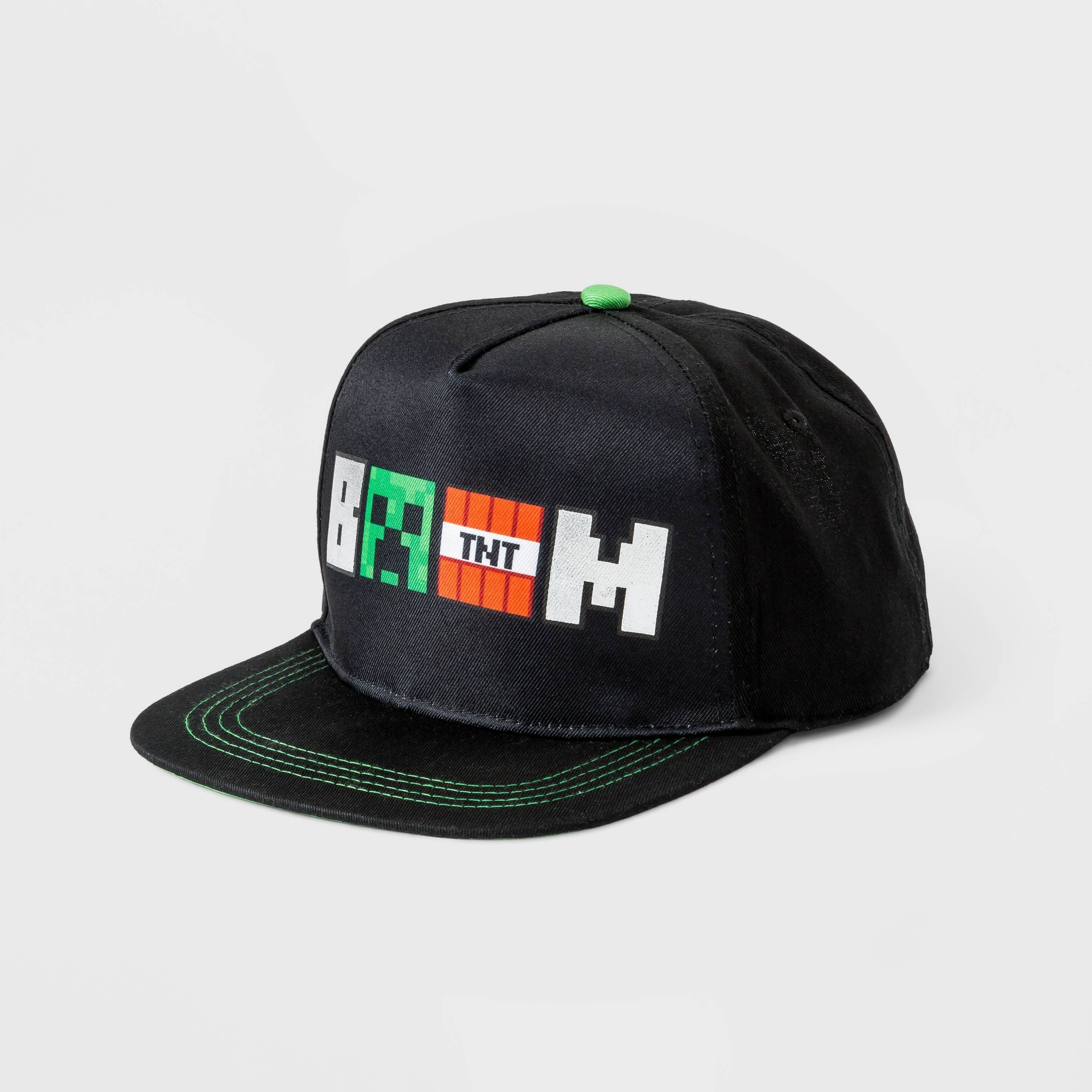 Kids' Minecraft Flat Brim Baseball Hat - Black 1 ct | Shipt