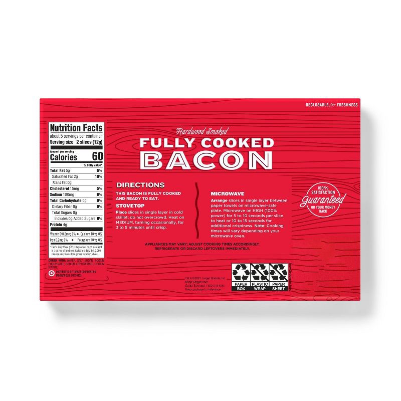 Fully Cooked Bacon - 2.1oz - Market Pantry™ 2.1 oz | Shipt