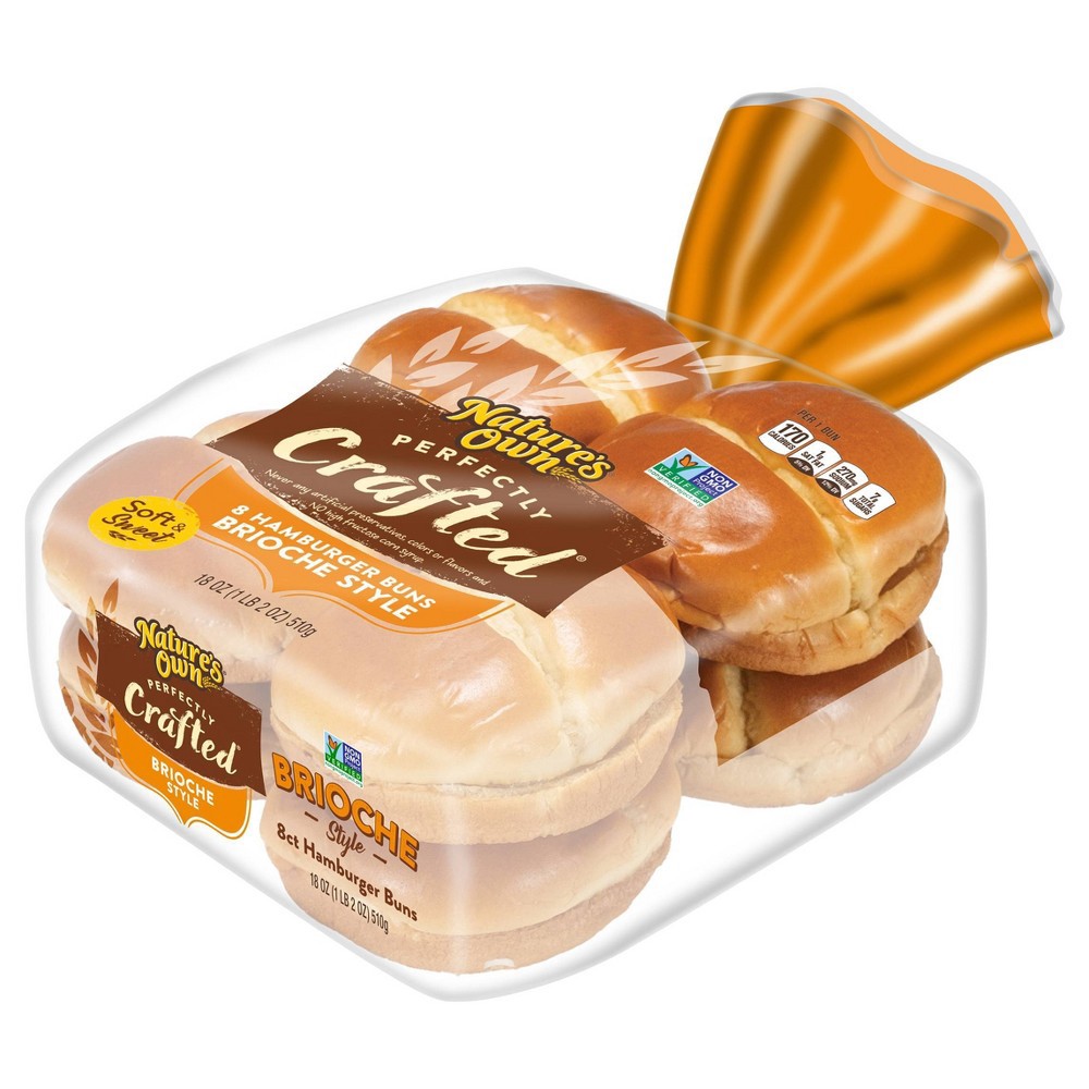 Nature's Own® Perfectly Crafted® Brioche Style Hamburger Buns 8 Ct Bag ... Nature's Own® Perfectly Crafted® Brioche Style Hamburger Buns 8 Ct Bag ...