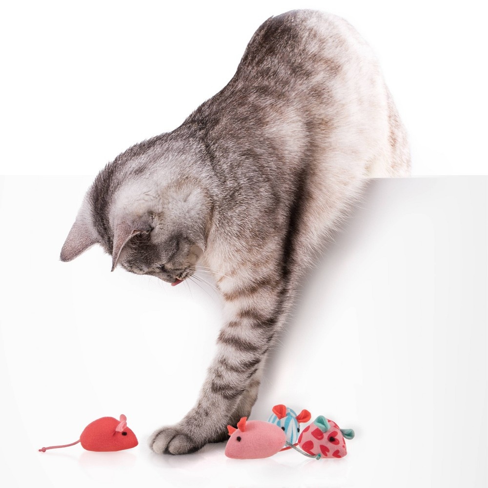 SmartyKat Skitter Valentine's Day Catnip Plush Mice Cat Toy Set 4 ct ...