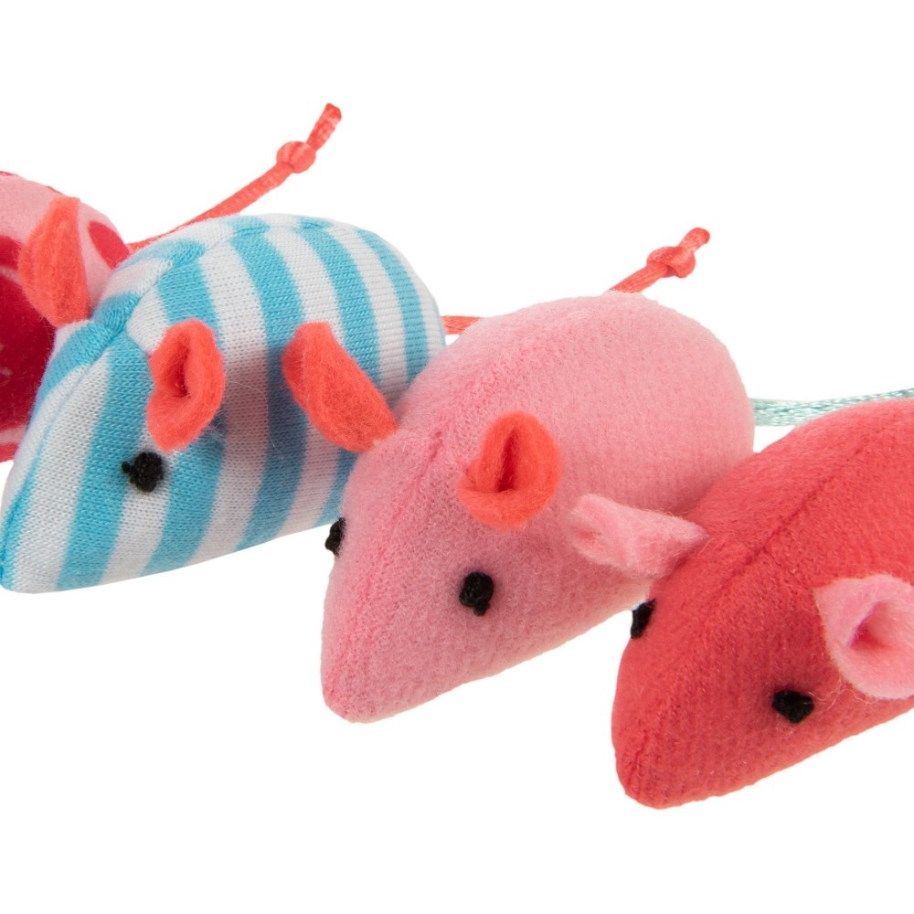 SmartyKat Skitter Valentine's Day Catnip Plush Mice Cat Toy Set 4 ct ...